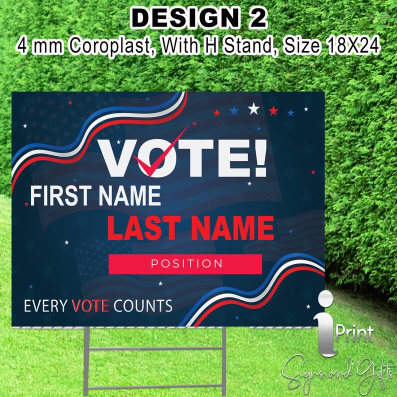 Custom Made Political Sign, Campaign Yard Sign, Yard Sign, Personalized ...