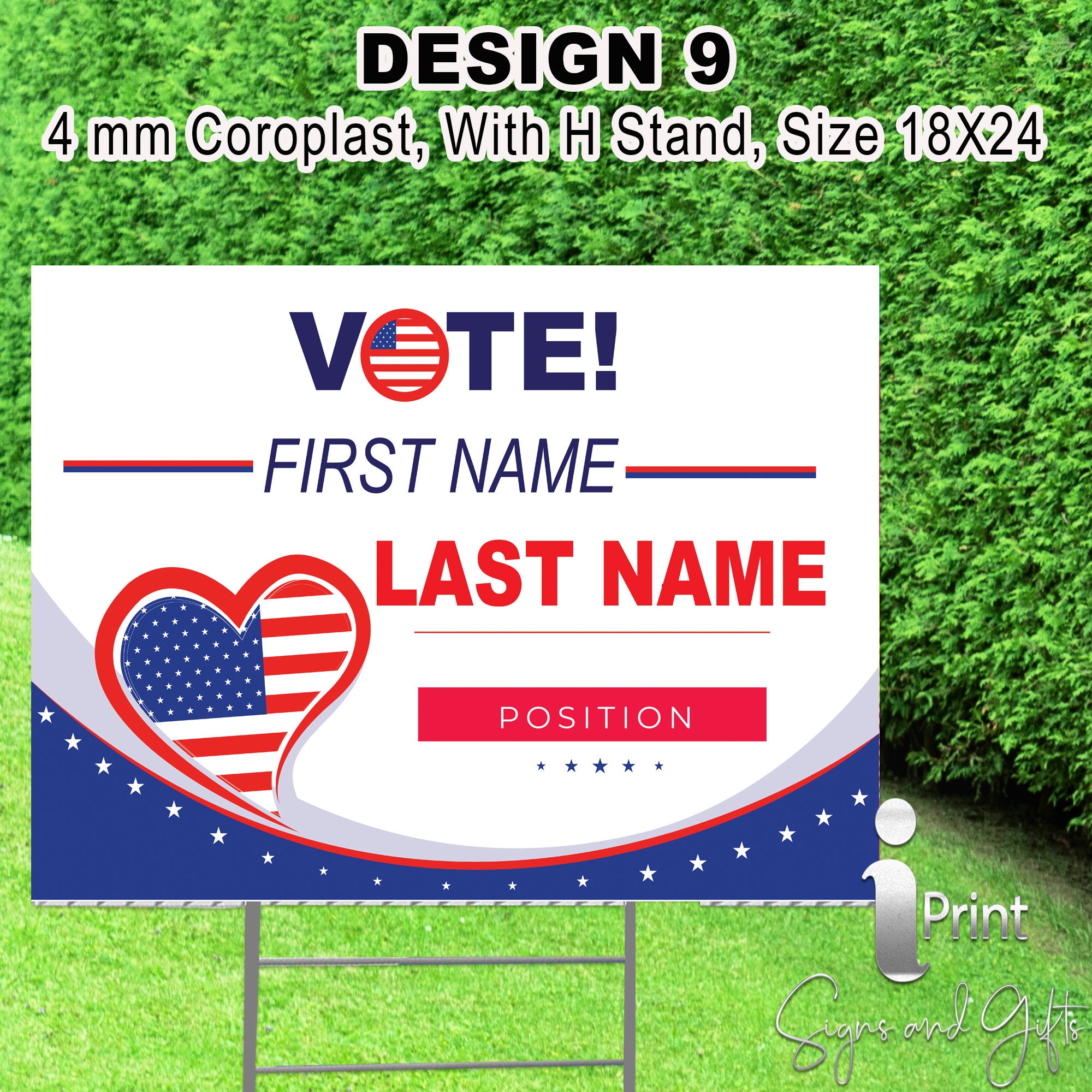 Custom Made Political Sign, Campaign Yard Sign, Yard Sign, Personalized ...