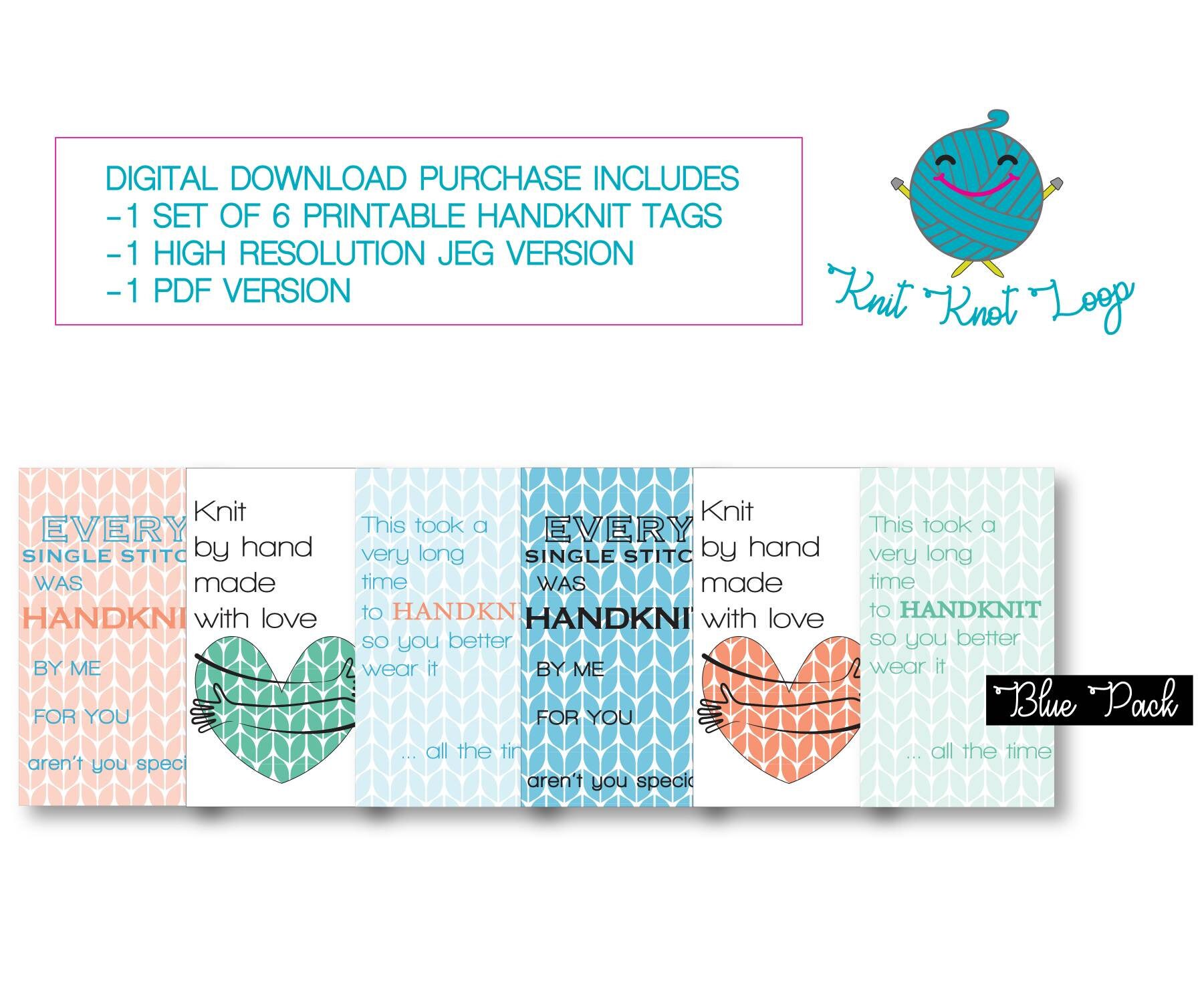 Handknit Gift Tags Printable Knitting Labels for Your - Etsy