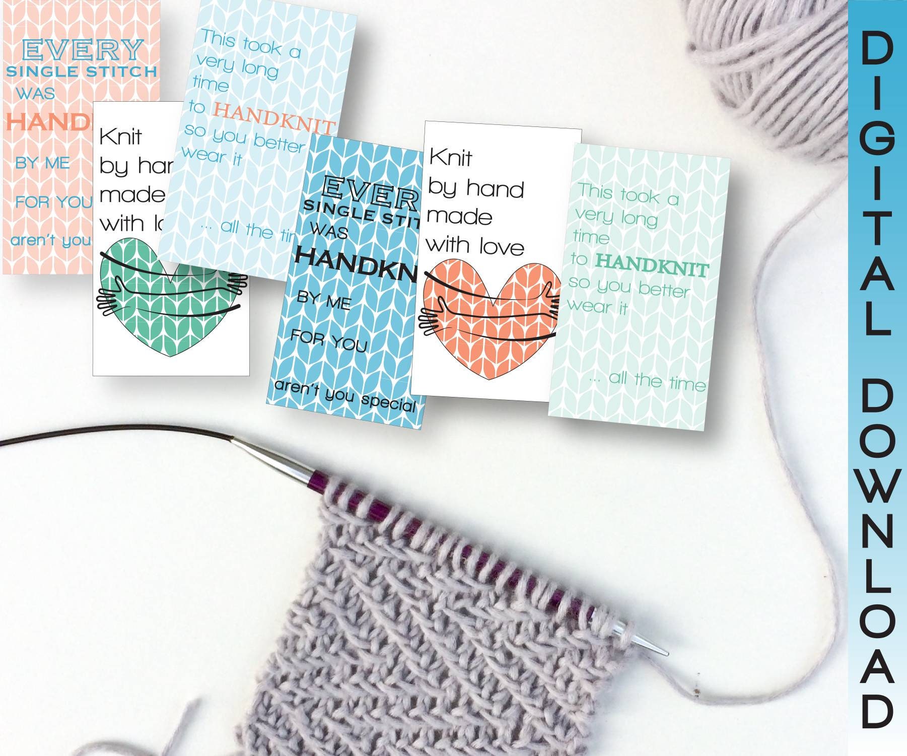 Handknit Gift Tags Printable Knitting Labels for Your - Etsy