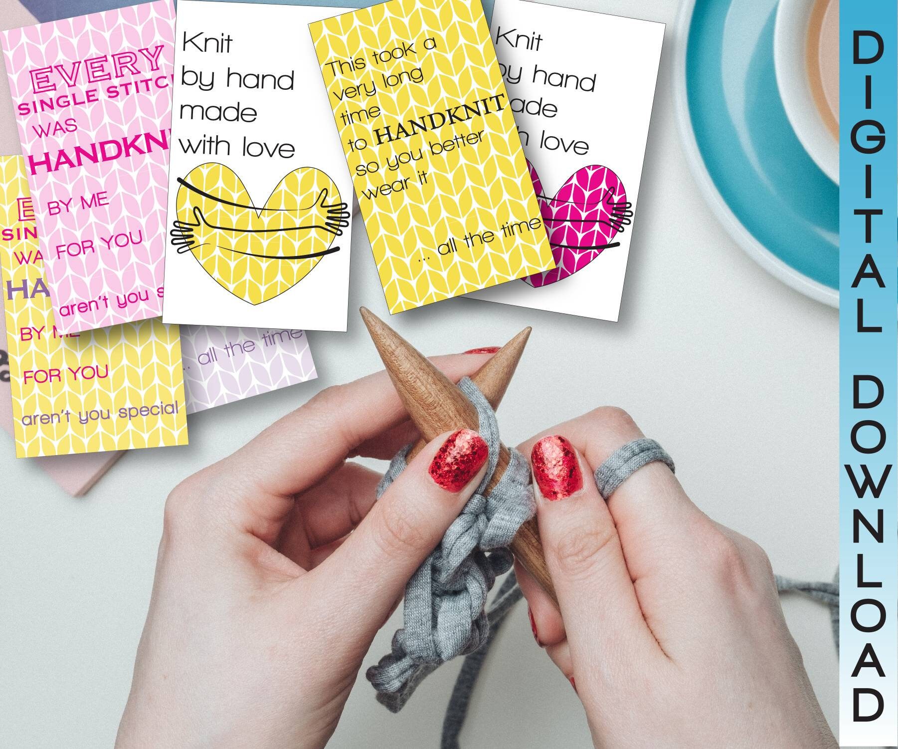 Handknit Gift Tags Printable Knitting Labels for Your - Etsy