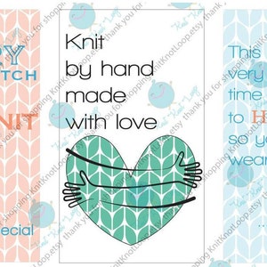 Handknit Gift Tags Printable Knitting Labels for Your | Etsy