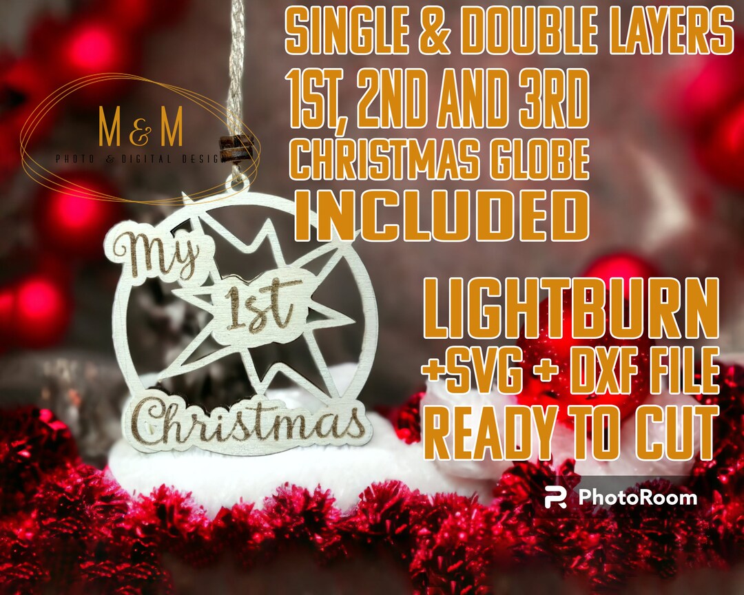 First 1st, 2nd and 3rd Christmas Laser LIGHTBURN Cut Files Xmas ...