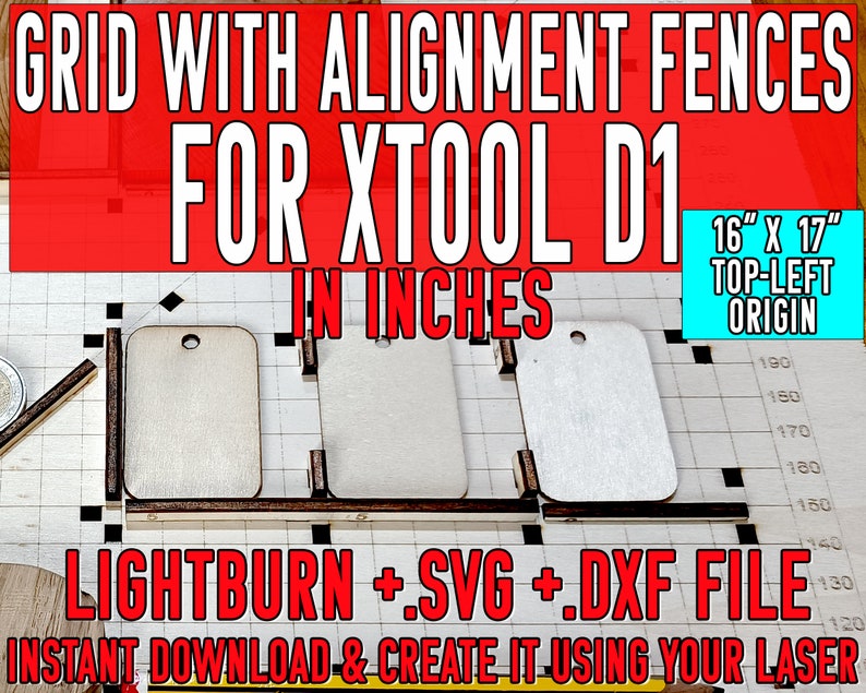 XTOOL D1 Basic Grid With POSITIONING GUIDES! 17" X 16" Laser Machine ...
