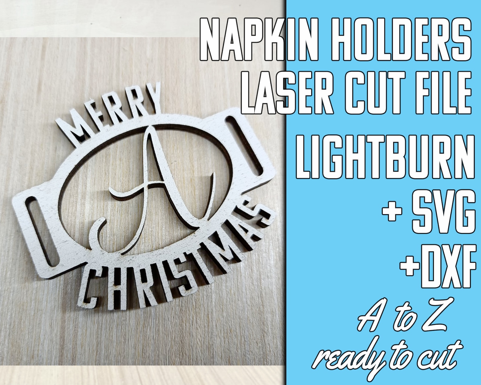 Personalized Laser LIGHTBURN SVG Cut File Christmas Napkin - Etsy