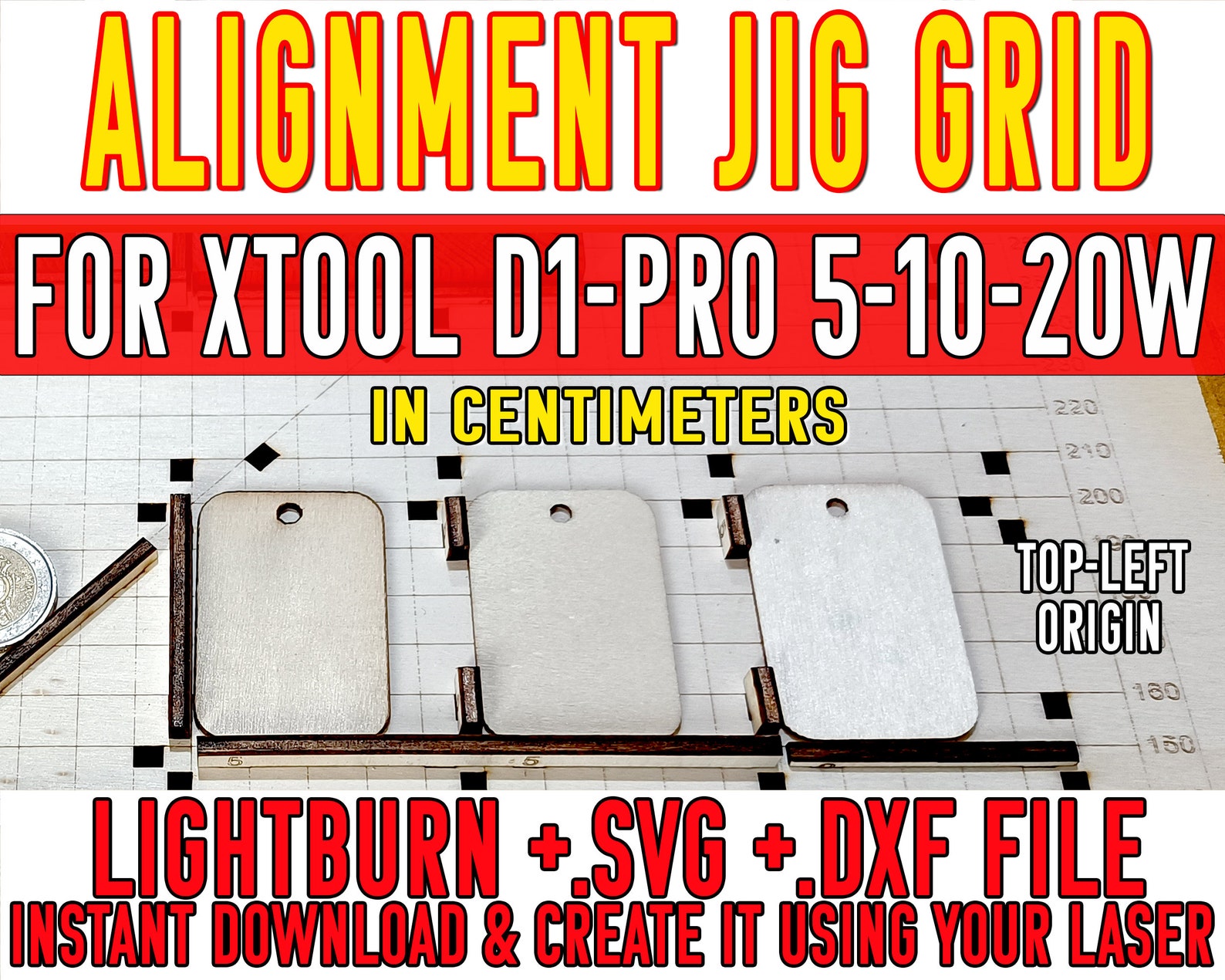 For XTOOL D1 PRO 5 10 20 W DEFINITIVE Basic Grid Jig With Positioning ...