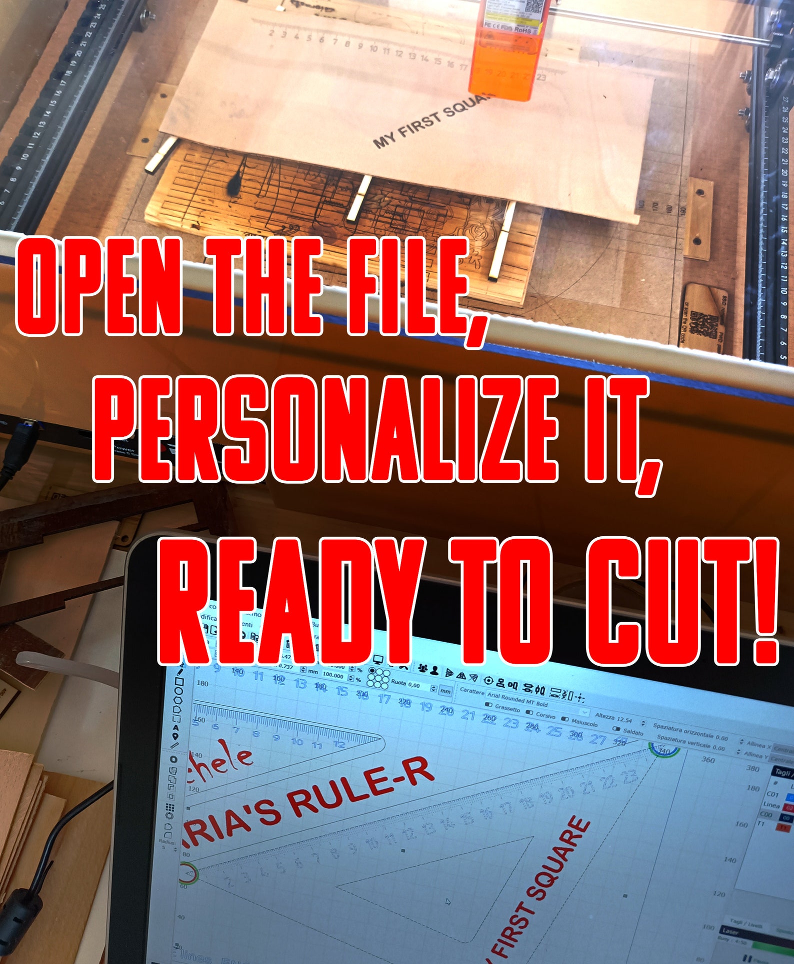 Basic Grid 400x400 Mm Ortur Laser Machine. File Lightburn Ready to ...