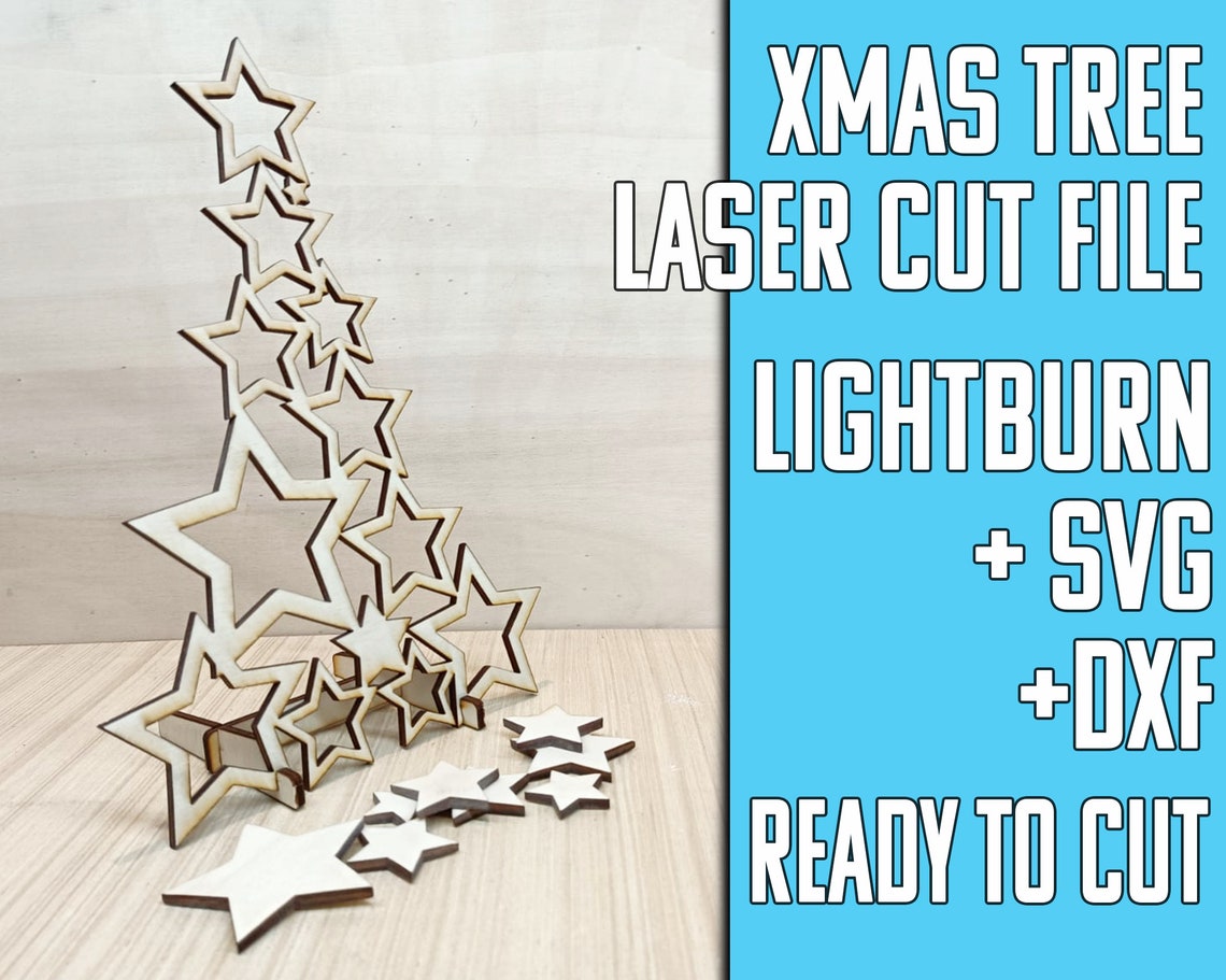 Laser LIGHTBURN SVG Cut File Minimalis Christmas Trees - Etsy
