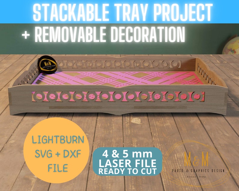 Laser Cut Files Stackable Tray for Party Table Ready to Cut With ...