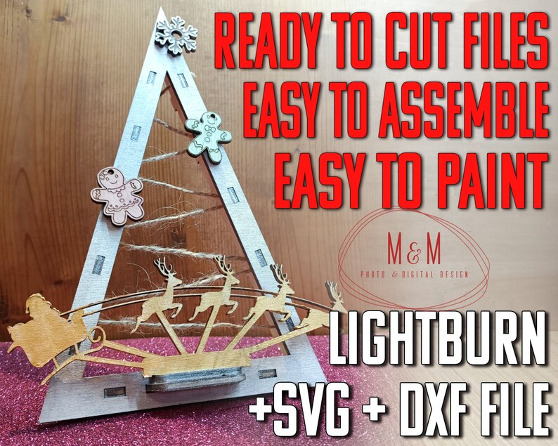 Laser LIGHTBURN +SVG Cut File Minimalis Christmas Trees Ornament ...