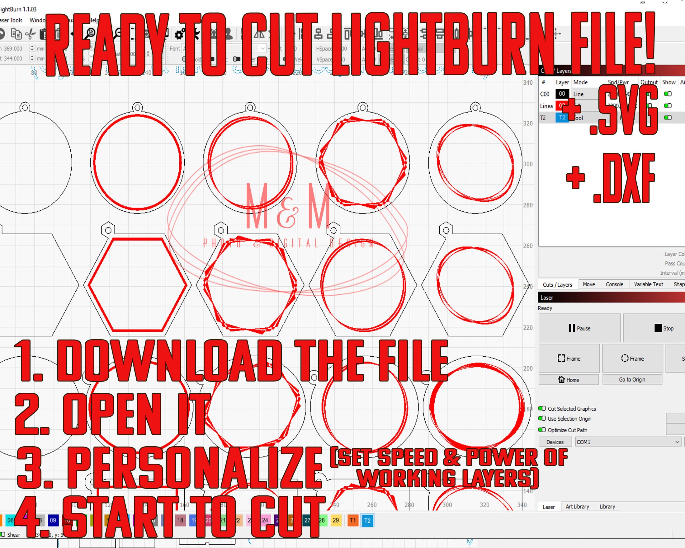 Lightburn SVG Tag Pendant Keychain 20piece Bundle Laser Cut - Etsy