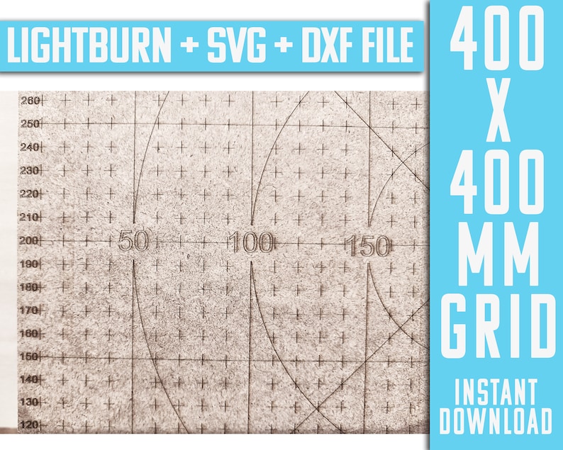 Basic Grid 400x400 mm Ortur laser machine. File lightburn ready to ...