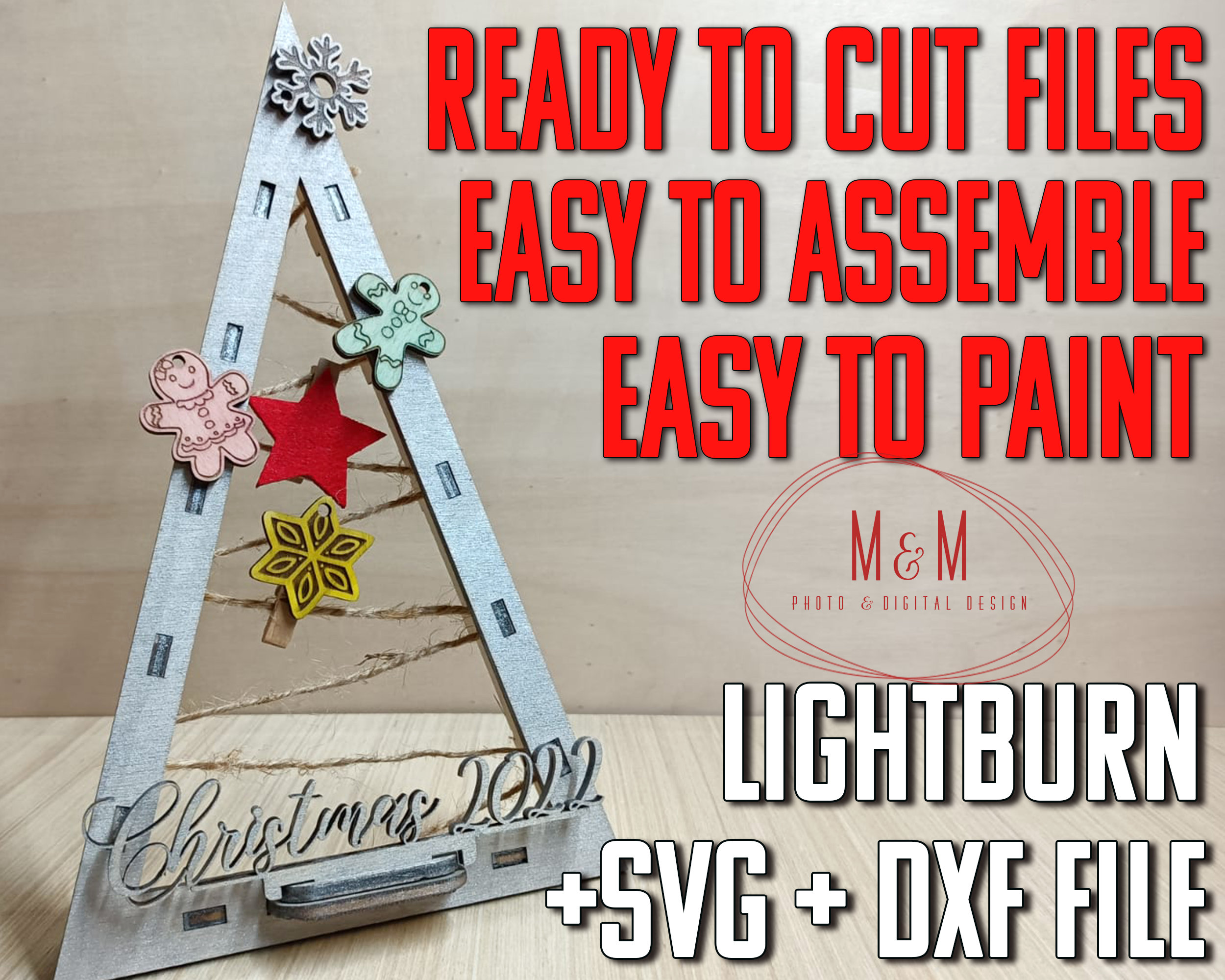 Laser LIGHTBURN SVG Cut File Minimalis Christmas Trees - Etsy