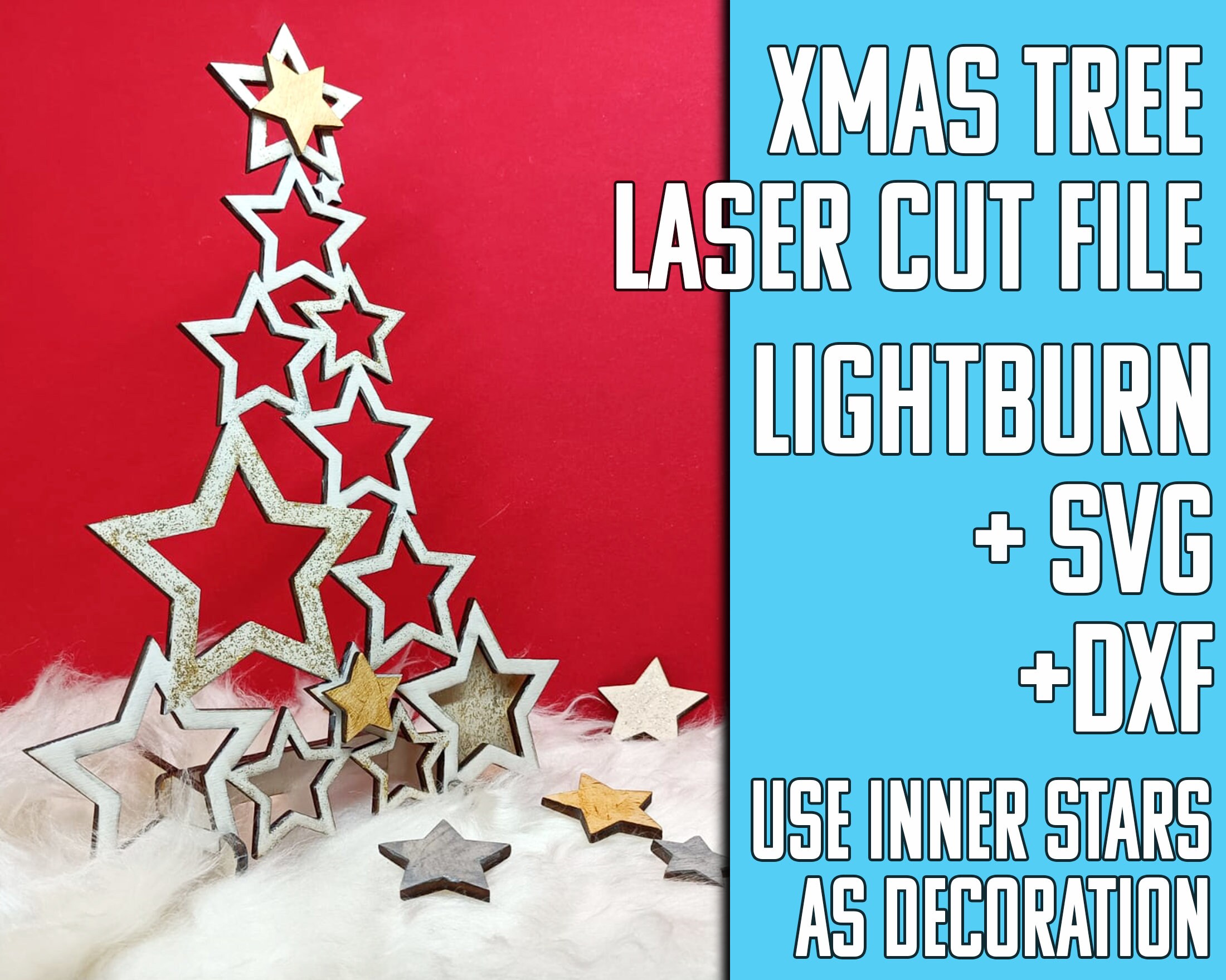 Laser LIGHTBURN SVG Cut File Minimalis Christmas Trees - Etsy