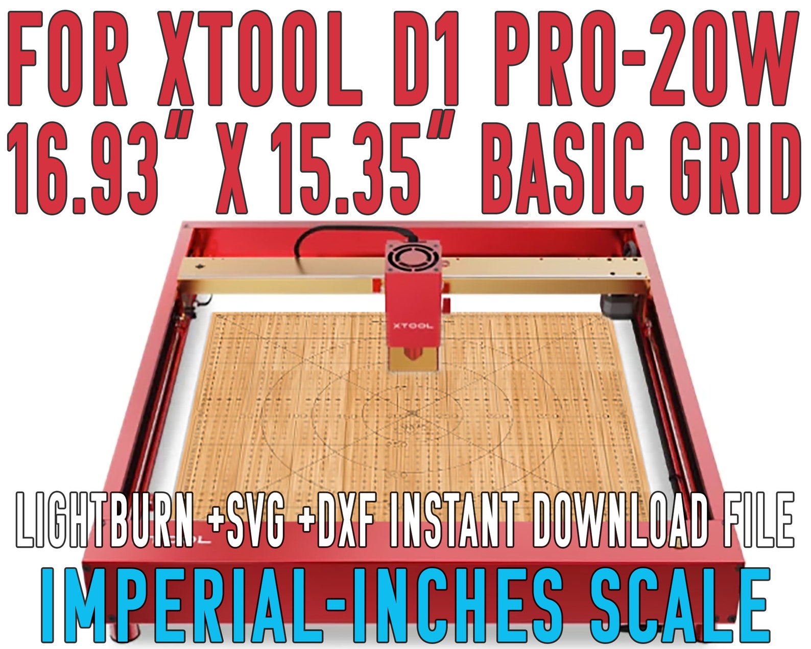 XTOOL D1 Pro-20w Pro 20 W Basic Waste Grid 16".93 X 15".35 Inches Laser ...