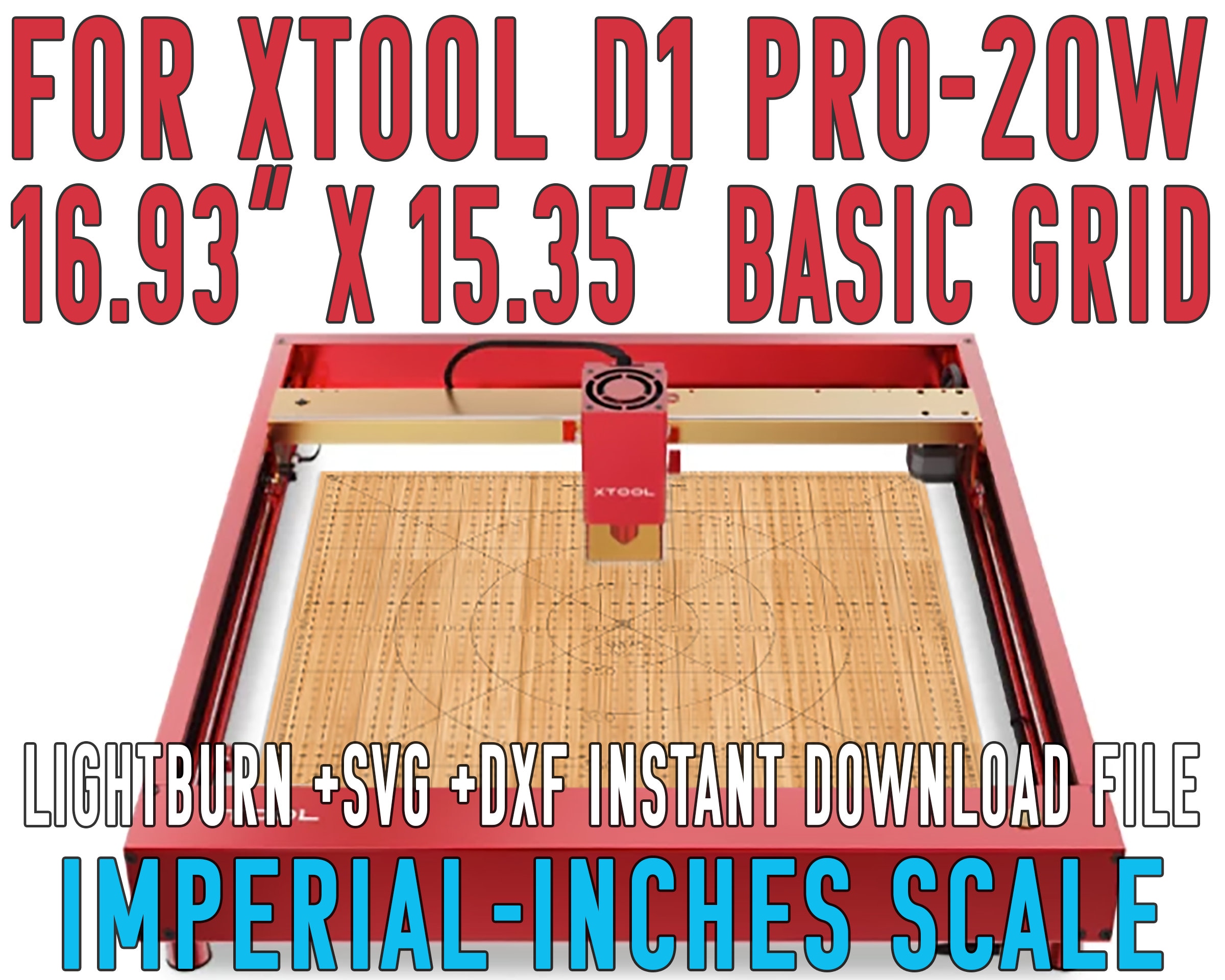 XTOOL D1 Pro-20w Pro 20 W Basic Waste Grid 16".93 X 15".35 Inches Laser ...