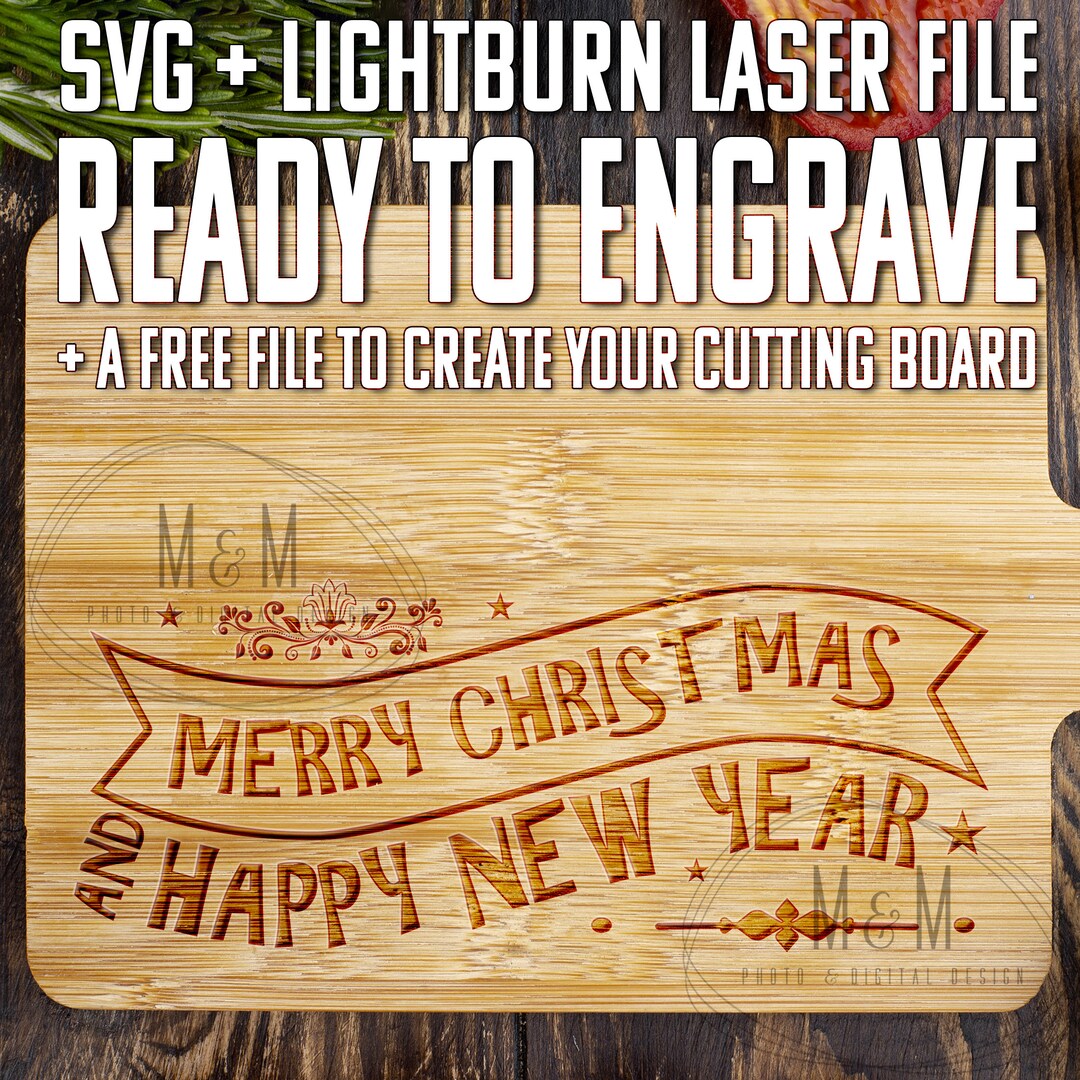 Merry Christmas Lightburn SVG Laser File Ready to Engrave and Cut on ...