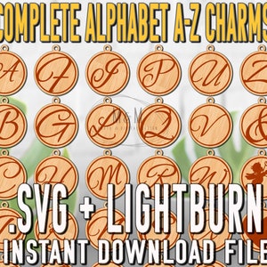 Lightburn SVG Necklace Pendant Charm Keychain Engraved & Cut Laser File ...