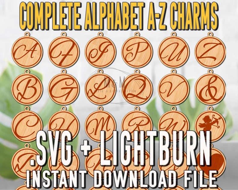 Lightburn SVG Necklace Pendant Charm Keychain Engraved & Cut - Etsy