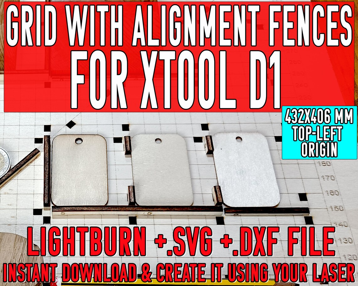 XTOOL D1 Basic Grid With POSITIONING GUIDES 432x406 Mm - Etsy