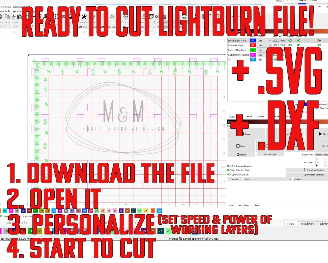 XTOOL D1 Basic Grid With POSITIONING GUIDES! 17" X 16" Laser Machine ...