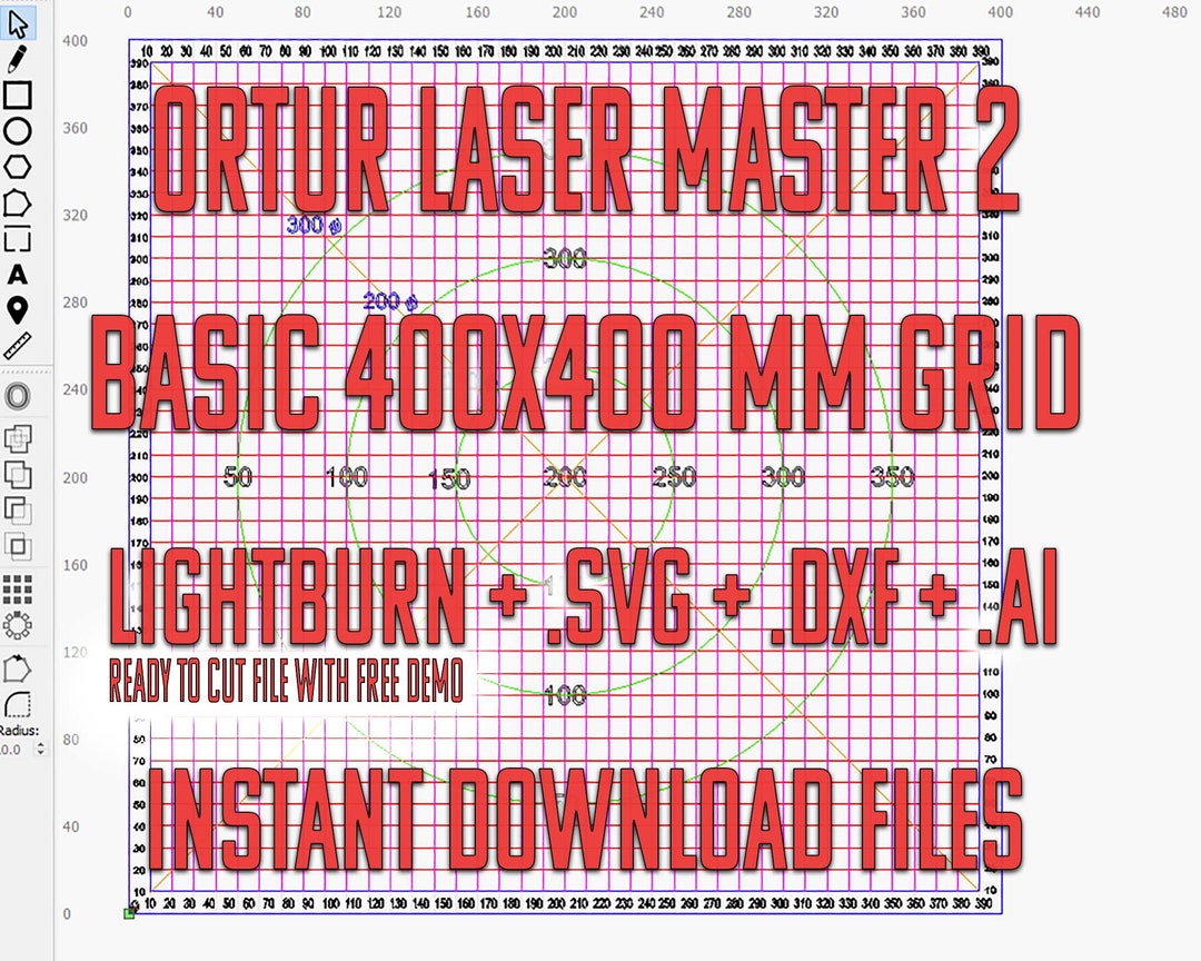 Basic Grid 400x400 Mm Ortur Laser Machine. File Lightburn Ready to ...