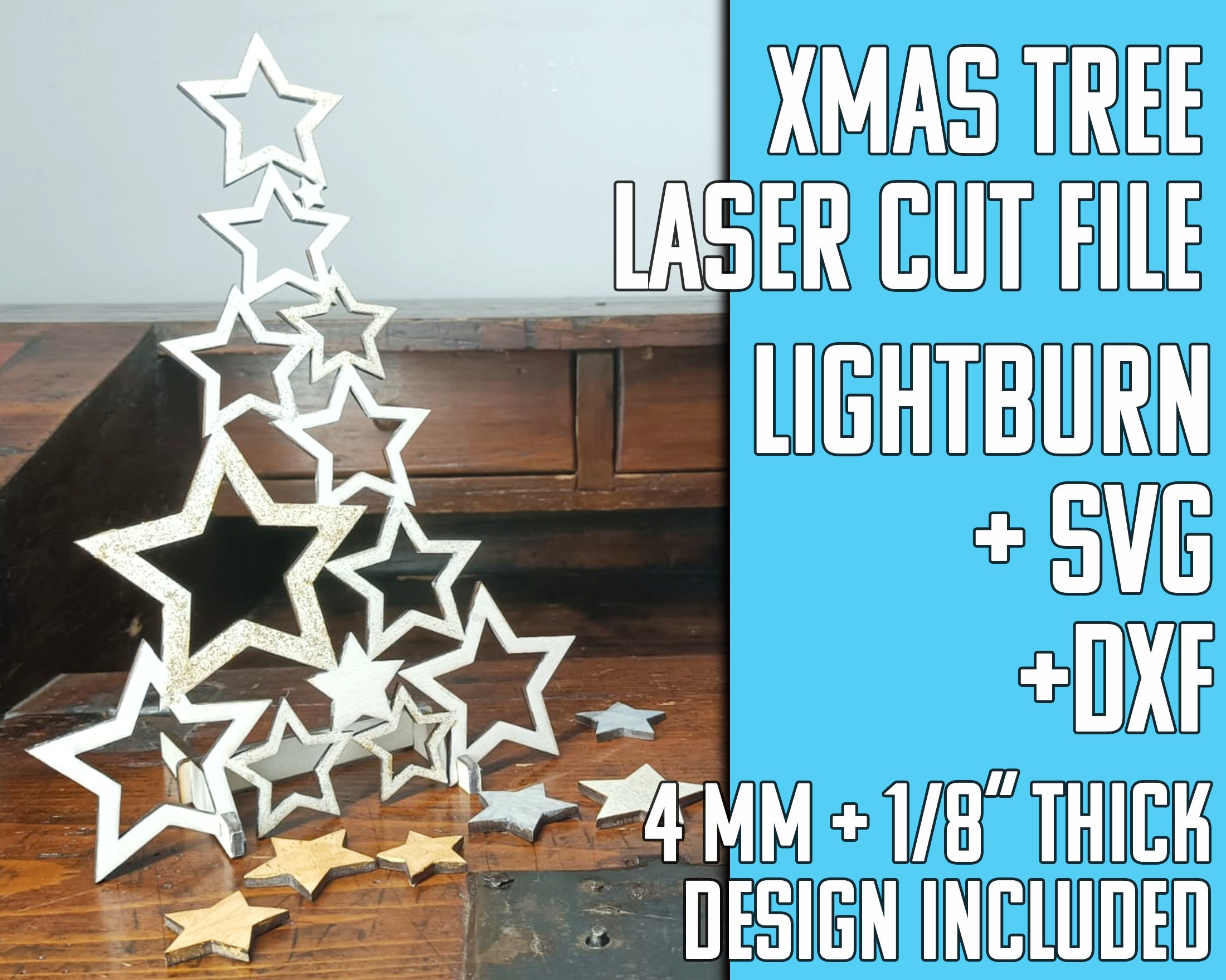 Laser LIGHTBURN SVG Cut File Minimalis Christmas Trees - Etsy
