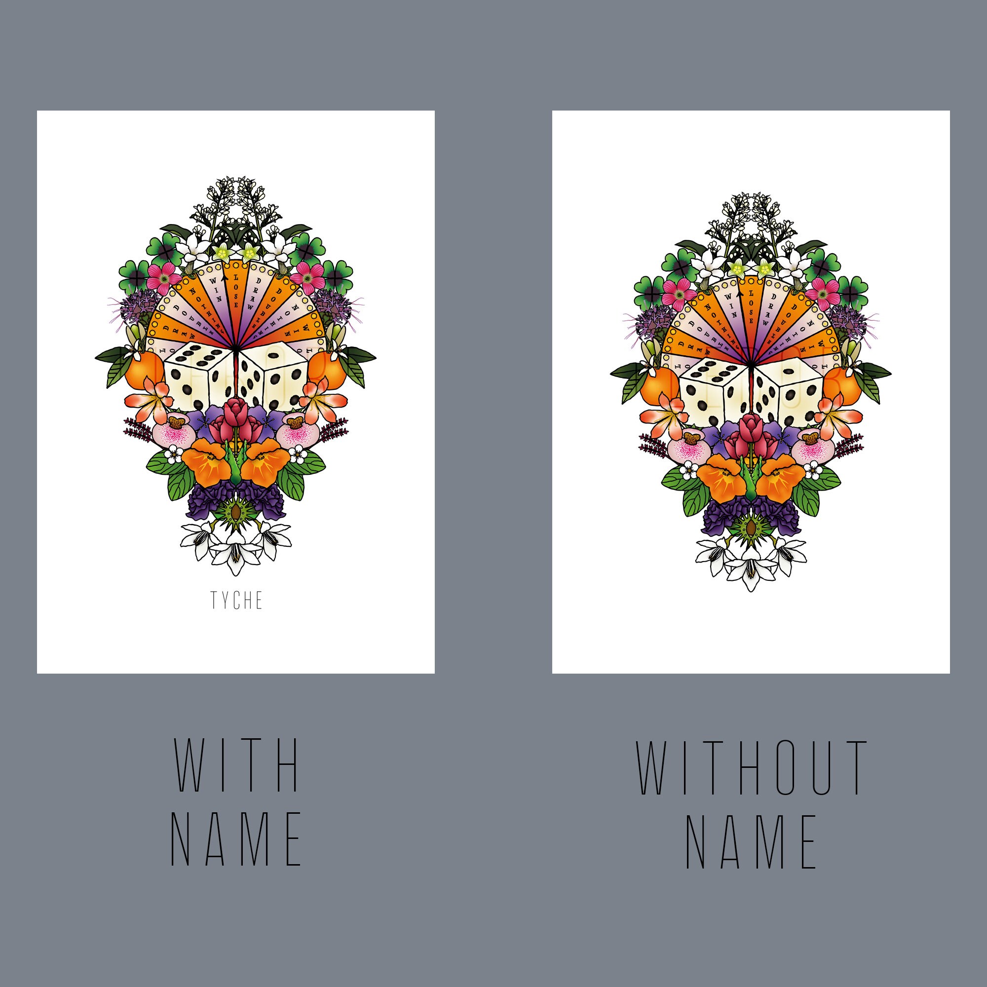 Tyche Greek Goddess of Luck Tattoo Style Language of Flowers - Etsy