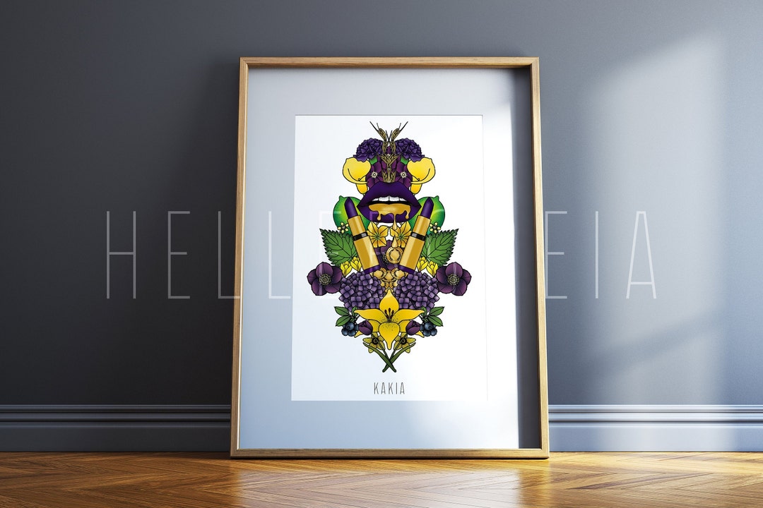 Kakia Greek Goddess of Vice Tattoo Style Language of Flowers Art Print ...
