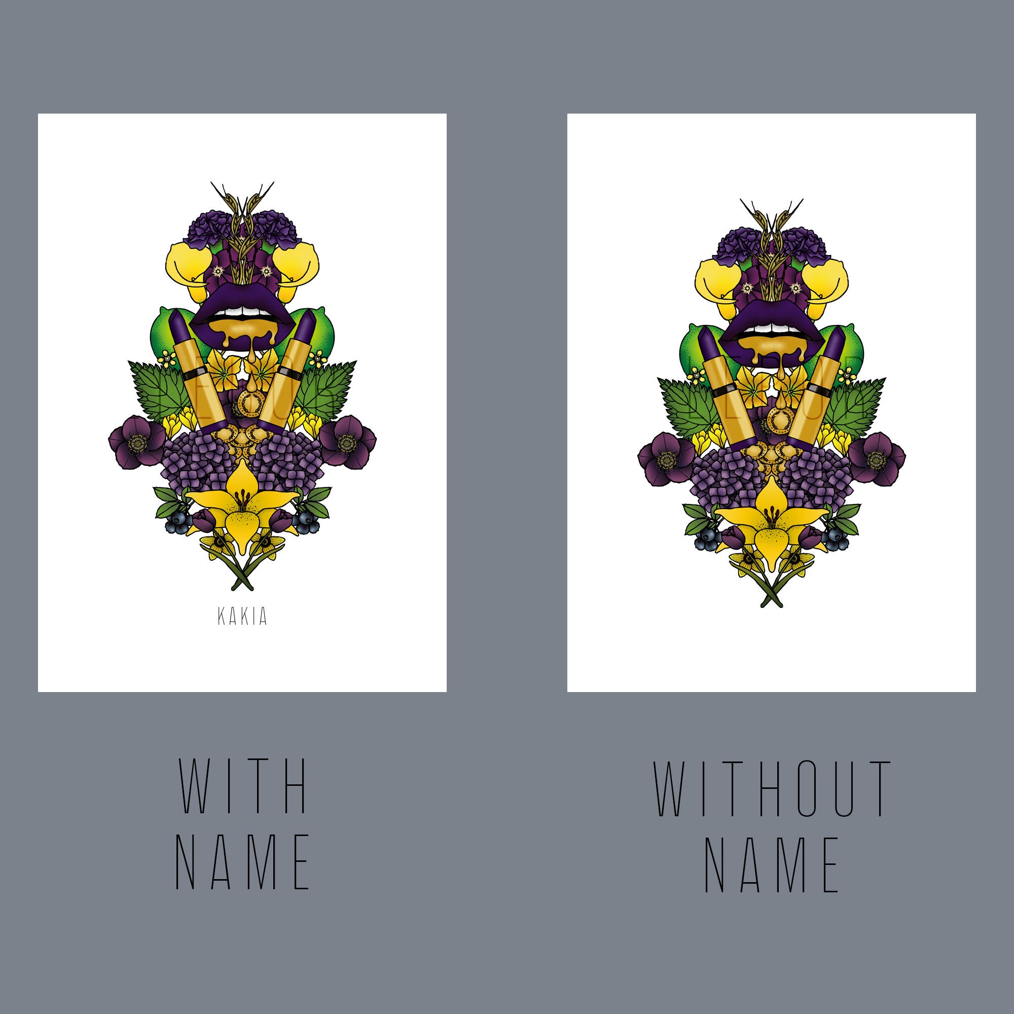 Kakia Greek Goddess of Vice Tattoo Style Language of Flowers | Etsy UK