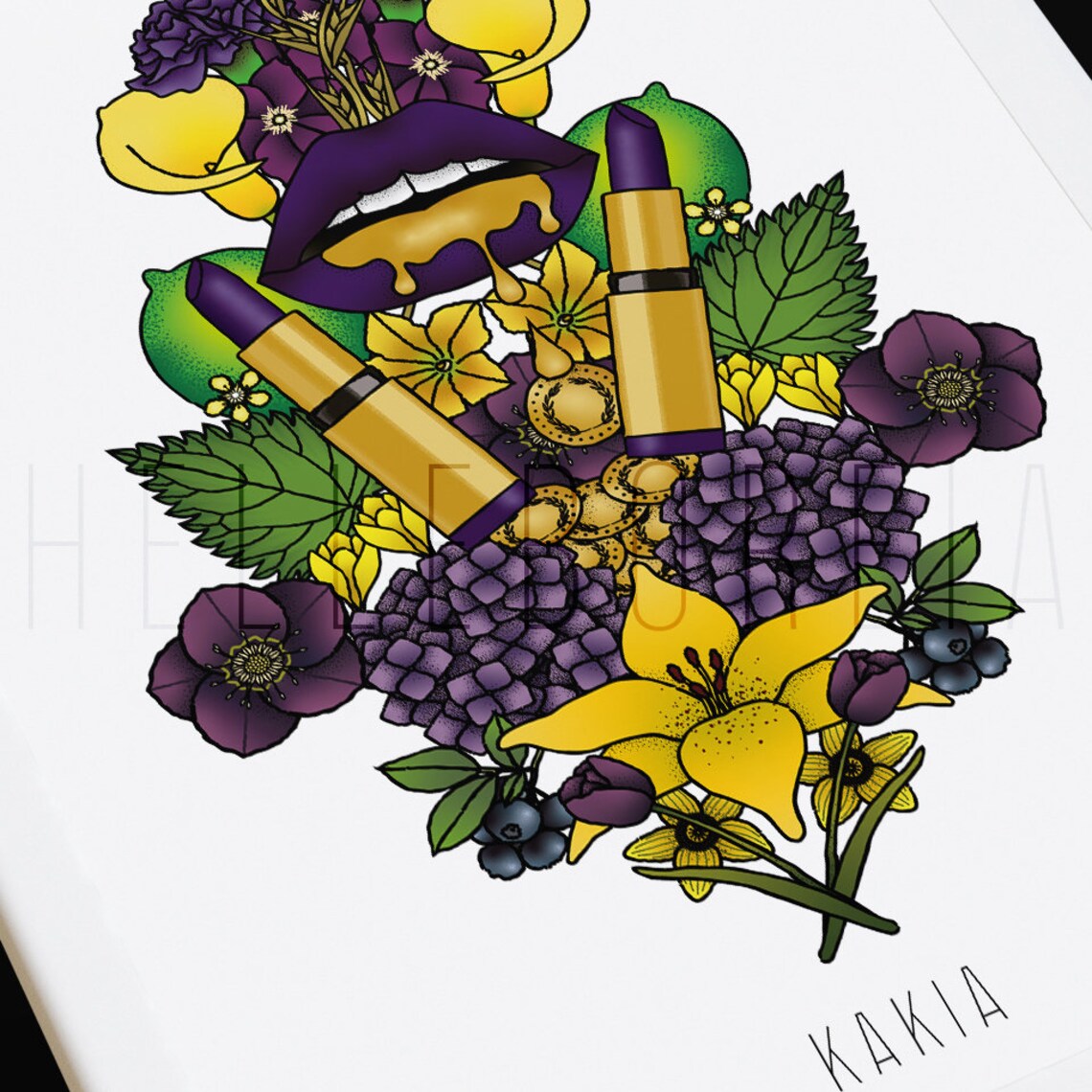 Kakia Greek Goddess of Vice Tattoo Style Language of Flowers - Etsy UK