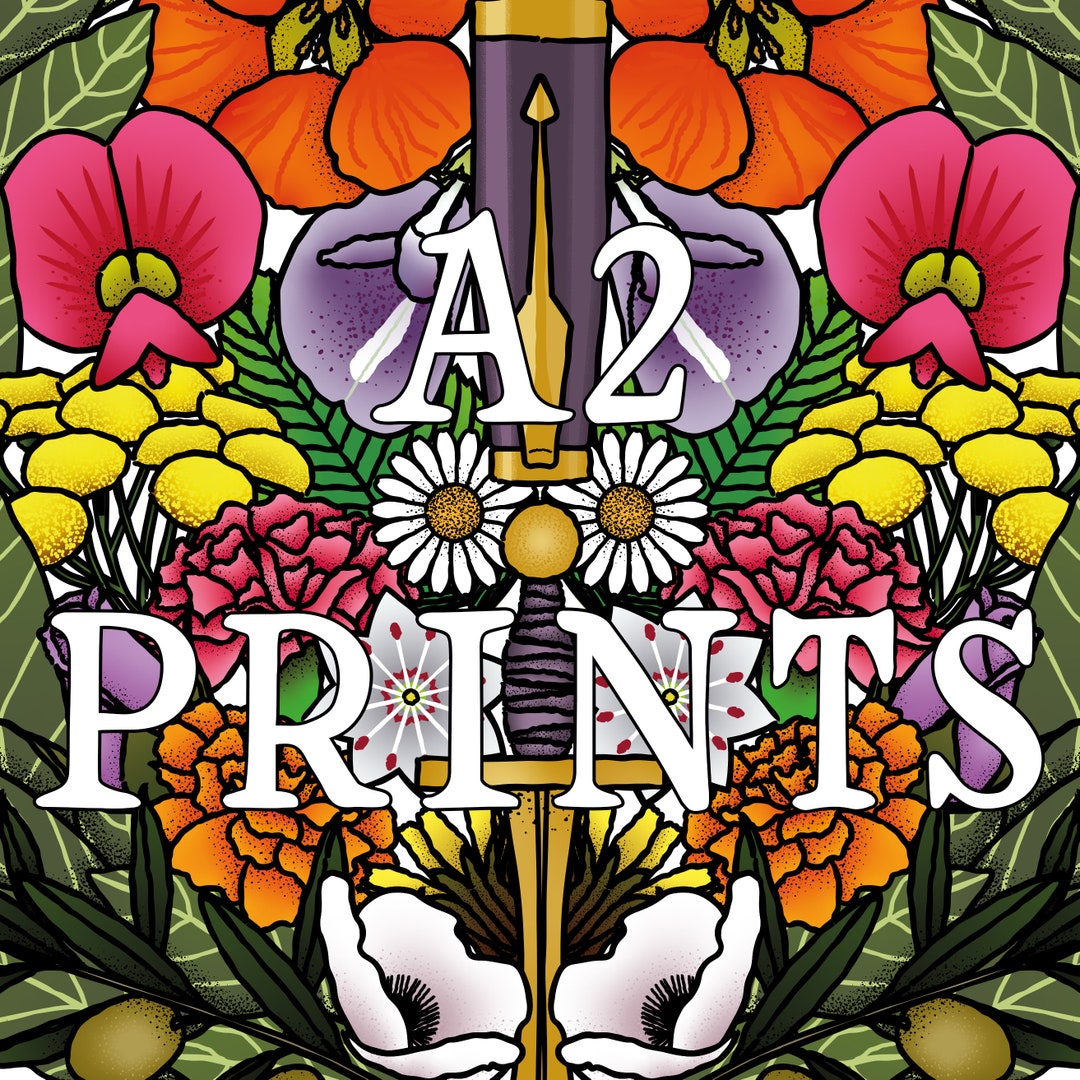 A2 Greek Gods and Goddesses Tattoo Style Language of Flowers Art Print ...