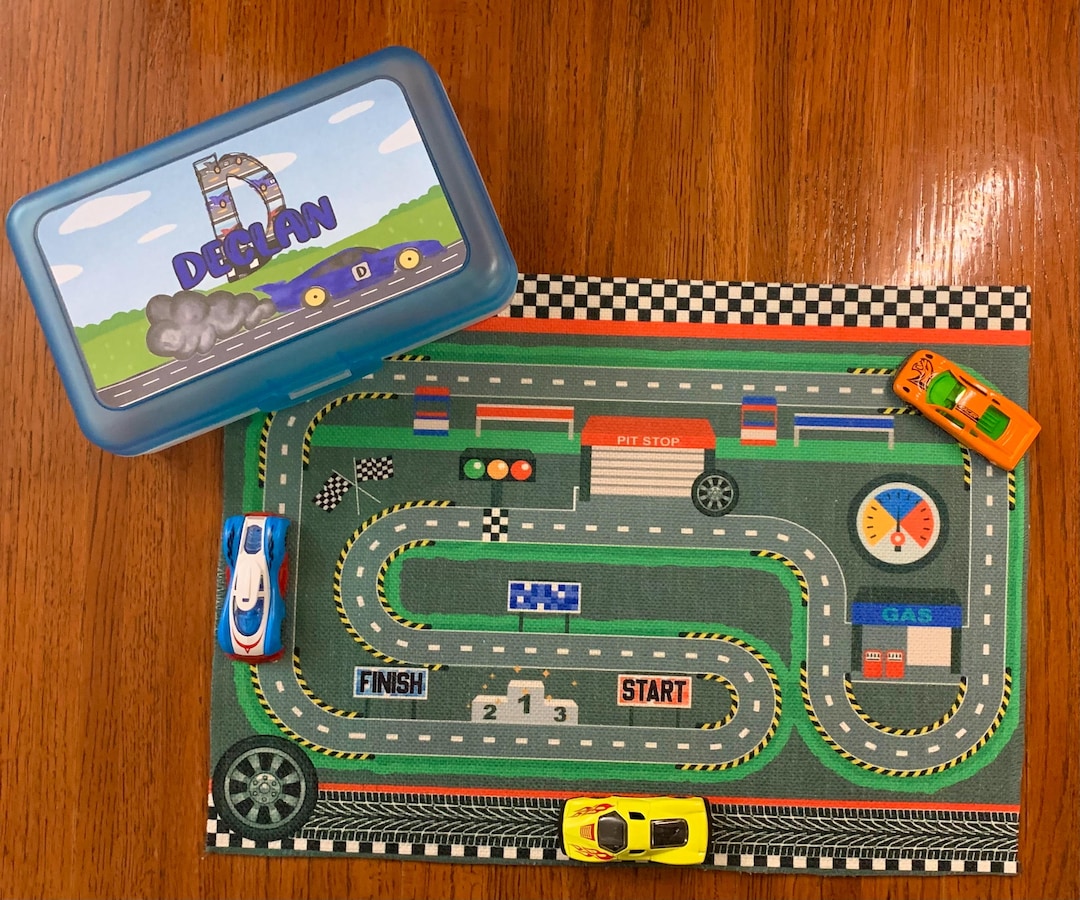 Travel Play Set With Personalized Carrying Case, Cars Unicorn Farm ...