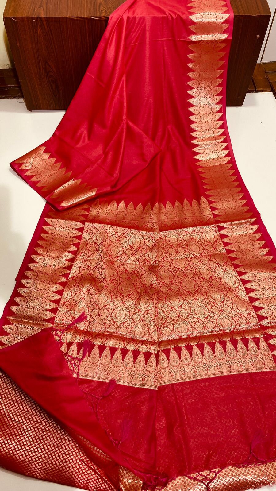 Mangalgiri Muga Katan Silk Saree With Blouse Piece, Primium Quality ...