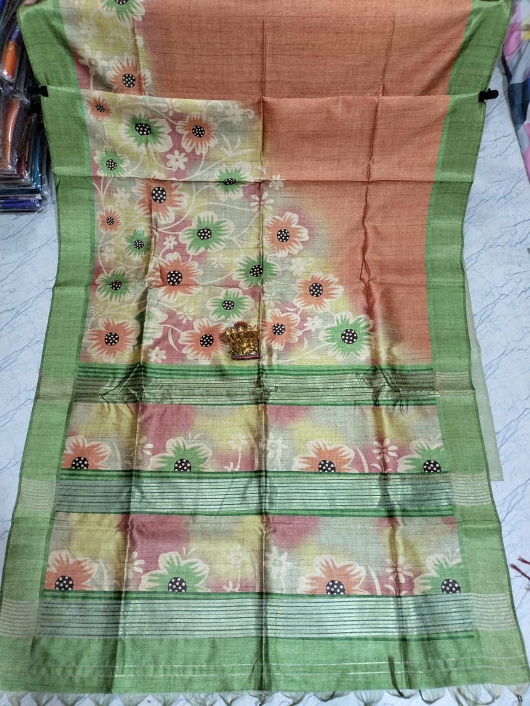 Exclusive Semi Ghicha Saree With Blouse Piece. Wedding Special Sari for ...