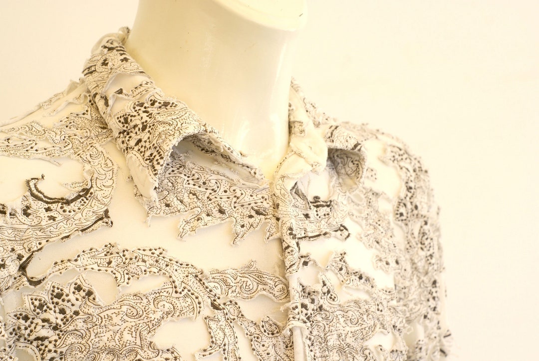 Vintage 1990s Designer Shirt Clubbing Disco Shirt in Glorious 3D, XL ...