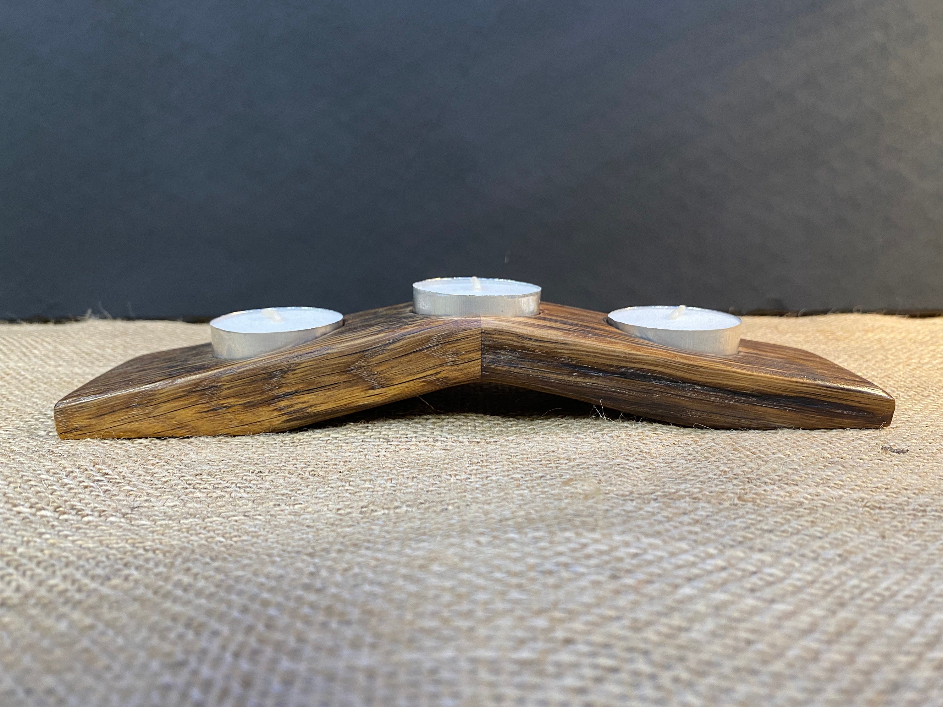 Tea Light Candle Bridge / Reclaimed Wine Barrel Stave / Oak / Rustic - Etsy