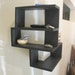 Black Modern Corner Shelf. Floating Wrap Around Wall Shelves, Wall ...