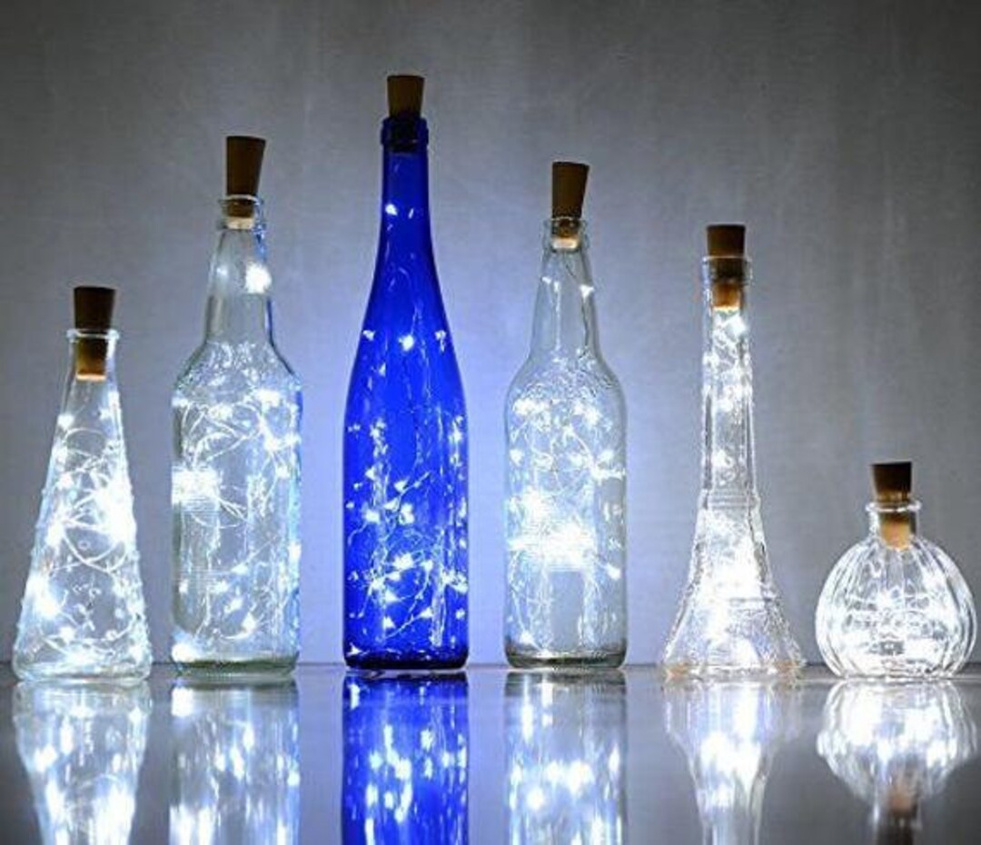Silver Wire 20 Leds Wine Cork Lights, Party Lights. 39-in& 20 Fairy ...