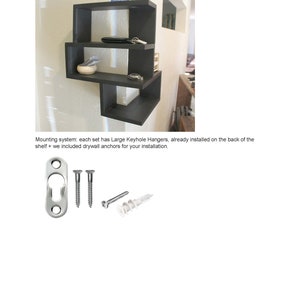 Black Modern Corner Shelf. Floating Wrap Around Wall Shelves, Wall ...