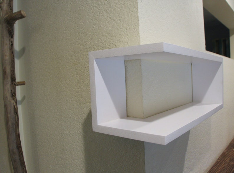 Modern Large Corner Shelf. Floating Wrap Around Wall Shelves, Wall ...