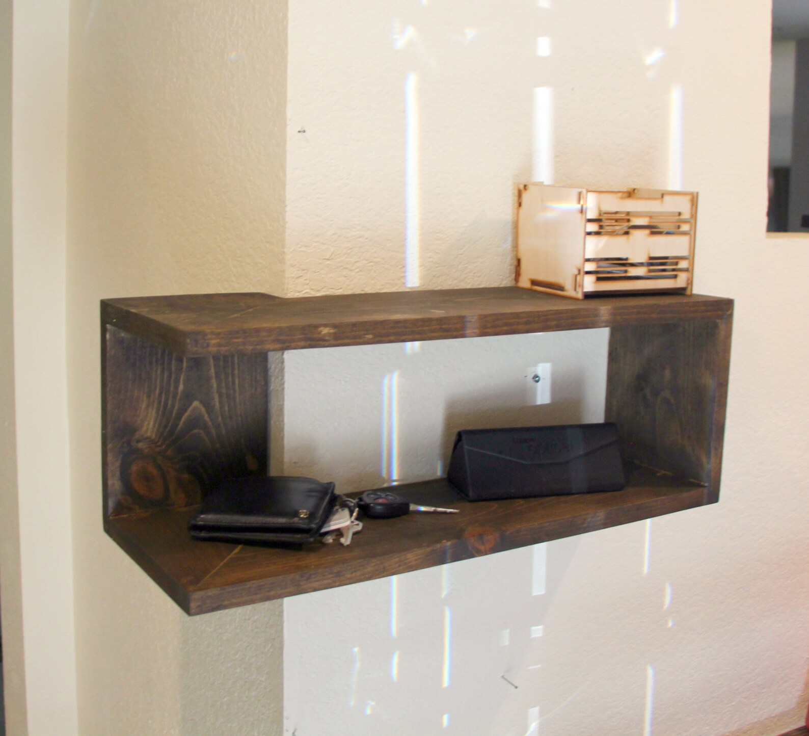Modern Large Corner Shelf. Floating Wrap Around Wall Shelves, Wall ...
