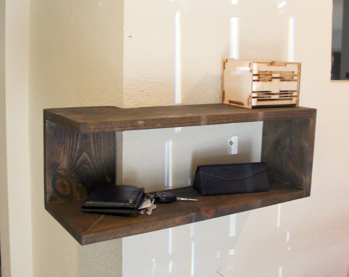 Modern Large Corner Shelf. Floating Wrap Around Wall Shelves, Wall ...