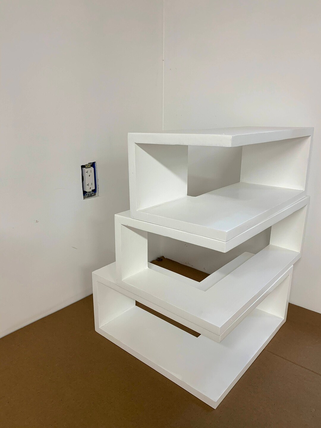 Set of 3 Modern Shelves. Modern Corner Shelf. Floating Wrap Around Wall ...