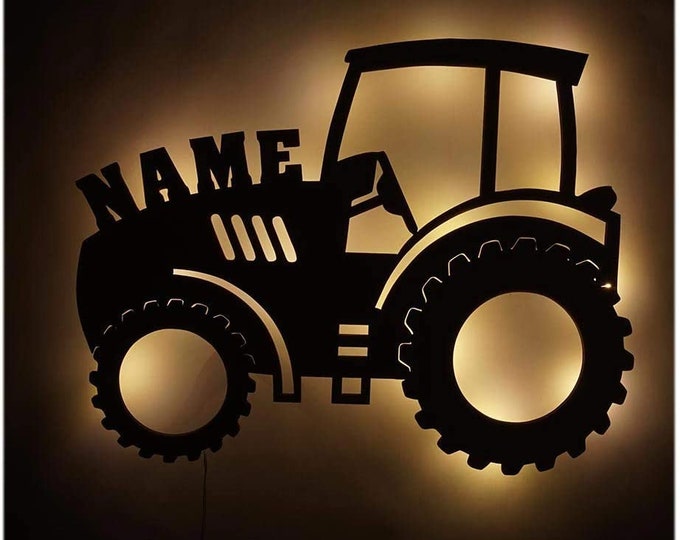 Tractor Night Light Personalized Kids Gift Wall Plug In - Etsy