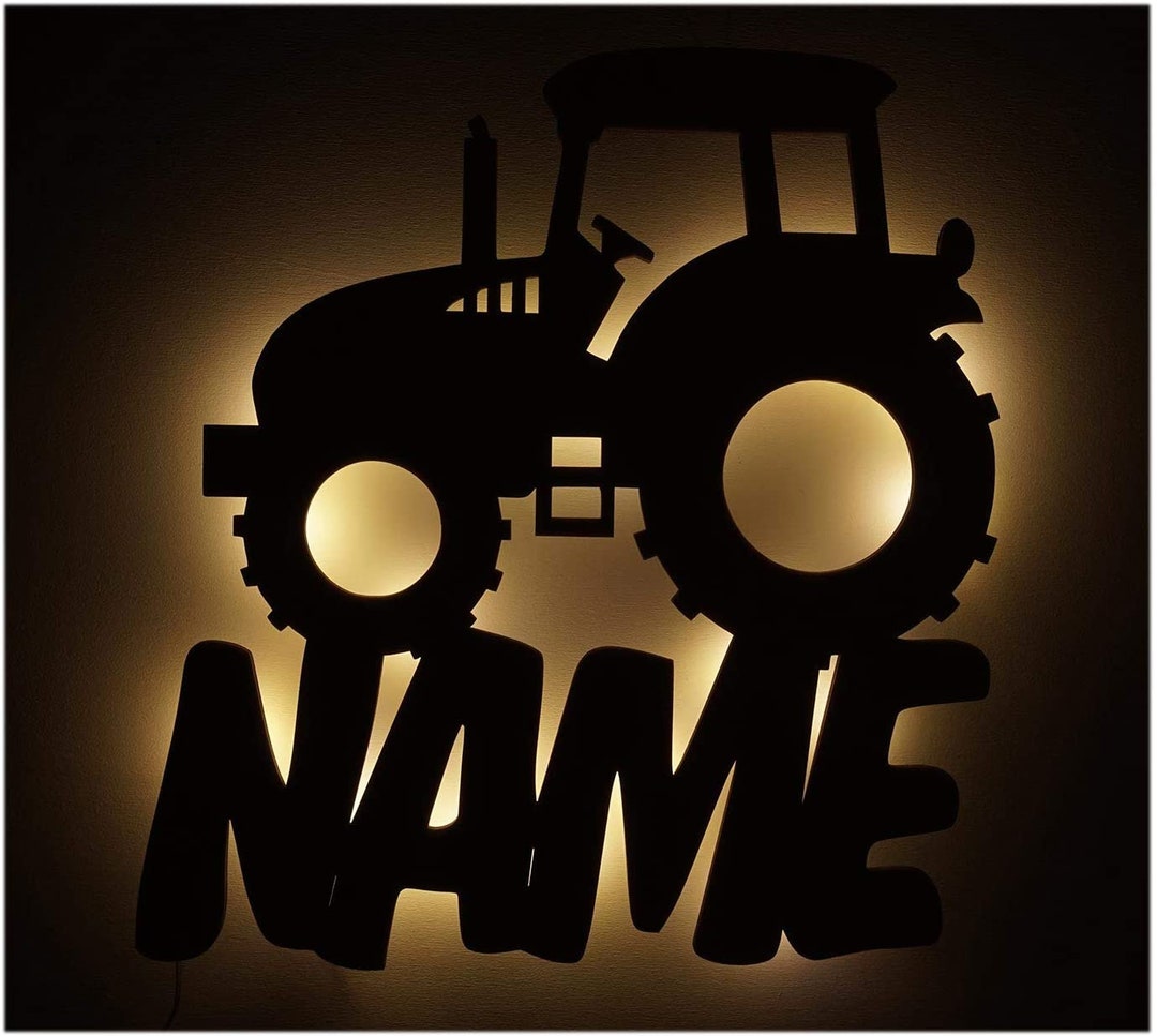 Tractor, Personalized Night Light With Name, Tractor Night Light, Gifts ...