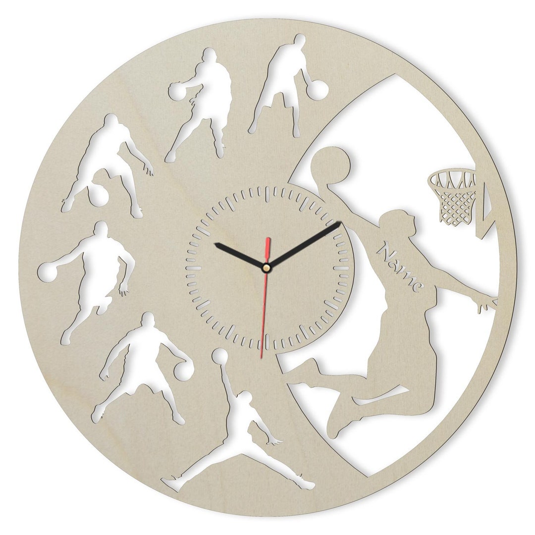 Personalized Basketball Clock With Name, Unique Decor Wall Clock ...