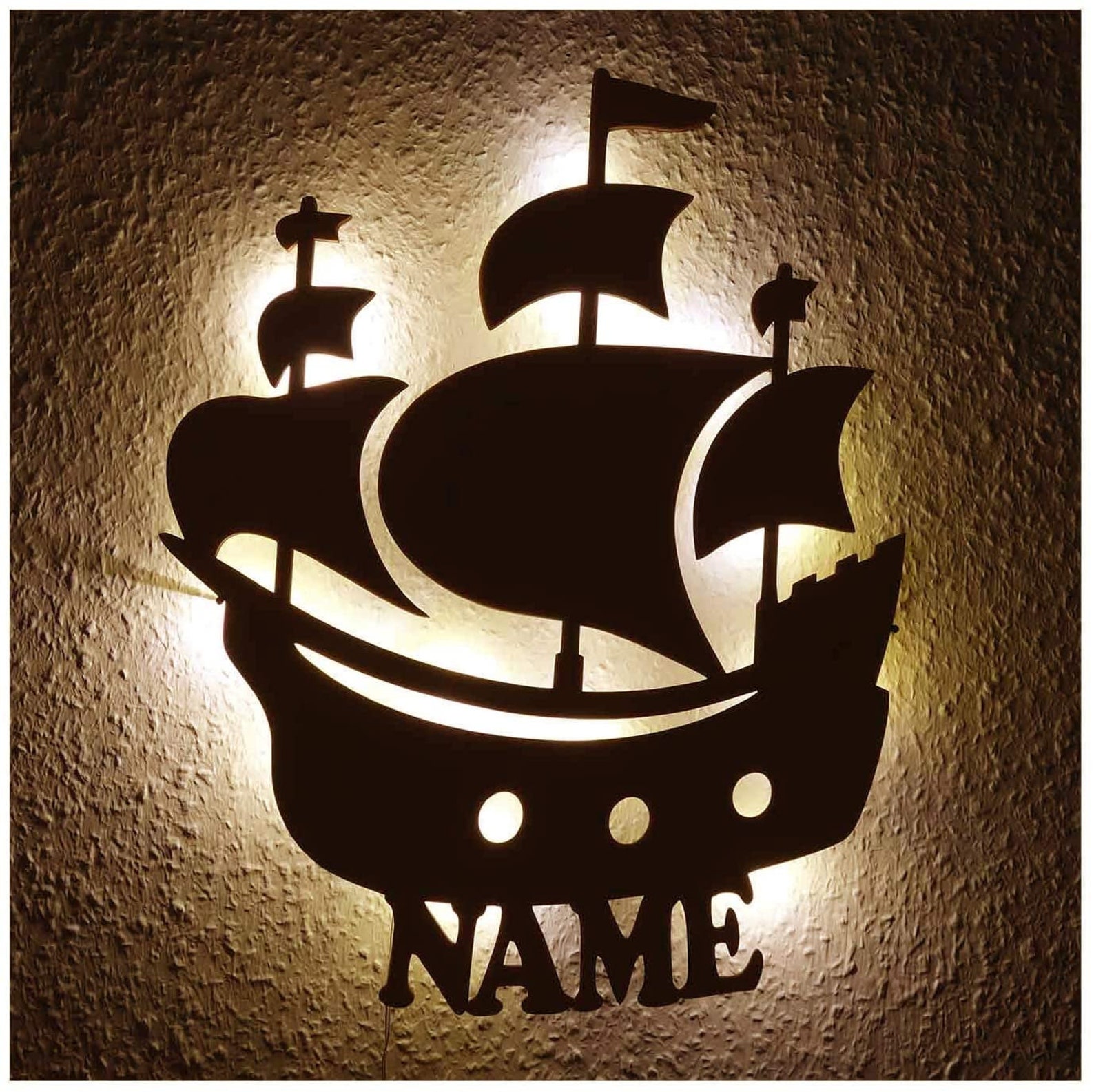 Pirate Ship Personalized Night Light With Names Gifts for | Etsy