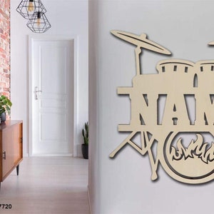 Personalized Drums Night Light Sign With Name, Musicians, Drummers ...