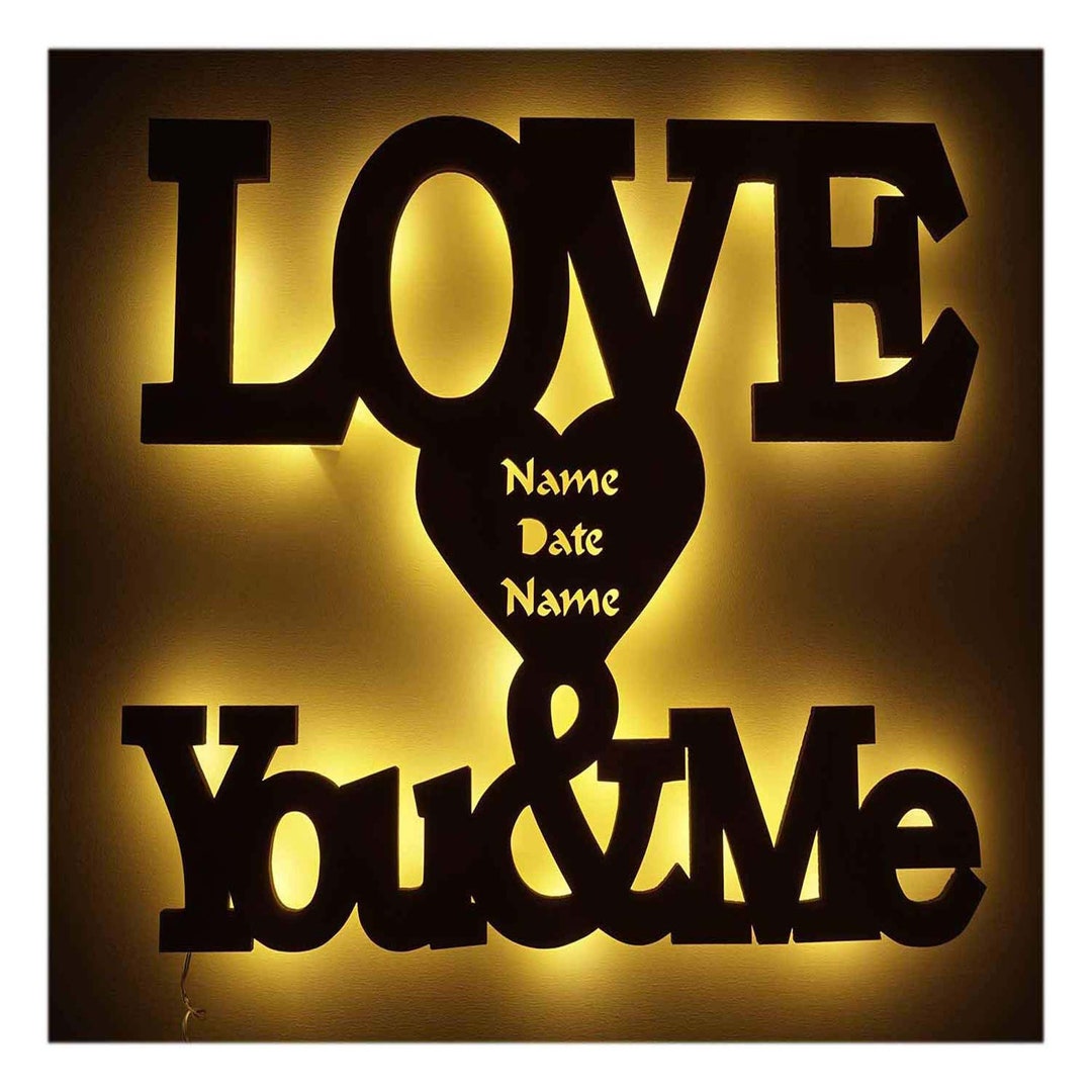 I Love You Infinity, Love You & Me, Personalized Wooden Night Light ...